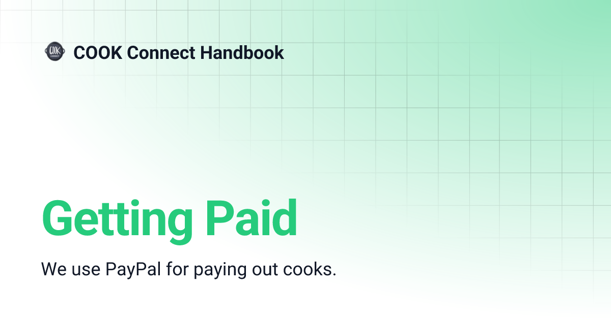 Getting Paid | COOK Connect Handbook