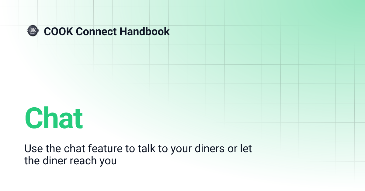 Chat | COOK Connect Handbook